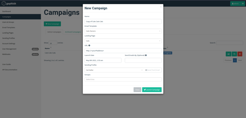 GoPhish : Open Source Phishing Toolkit for Penetration Testing