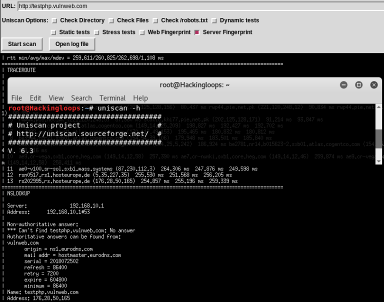 Uniscan –Web Applications Vulnerabilities Assessment