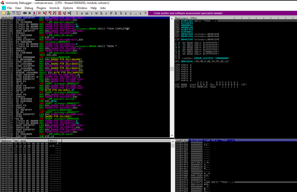 Buffer Overflow Steps Spiking & Fuzzing